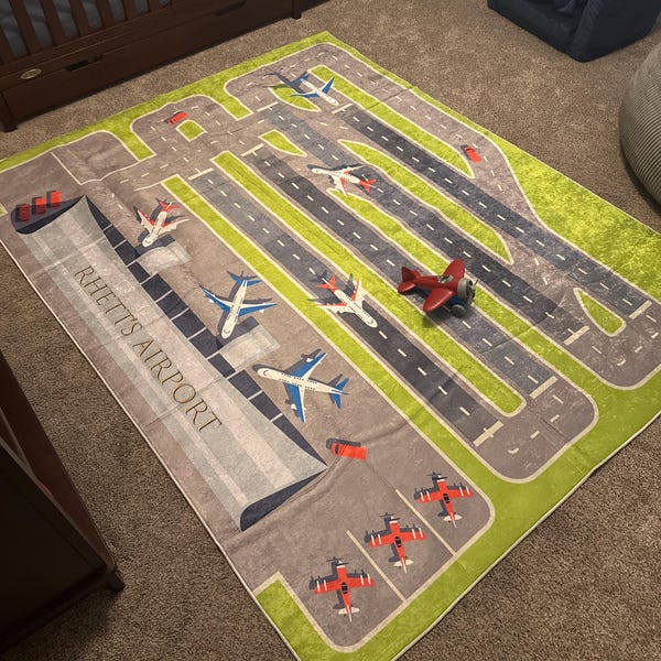Runway Rug, Airport Decor Rug, Plane Rug, Apron Rug, Kids Room Rug ...