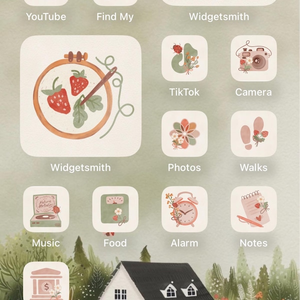 Aesthetic Cottagecore Ios App Icons iPhone Theme Wallpapers and Widgets ...