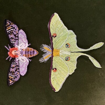 Moks58p Deathhead Moth Insect Embroidered Patch Hawkmoth - Etsy