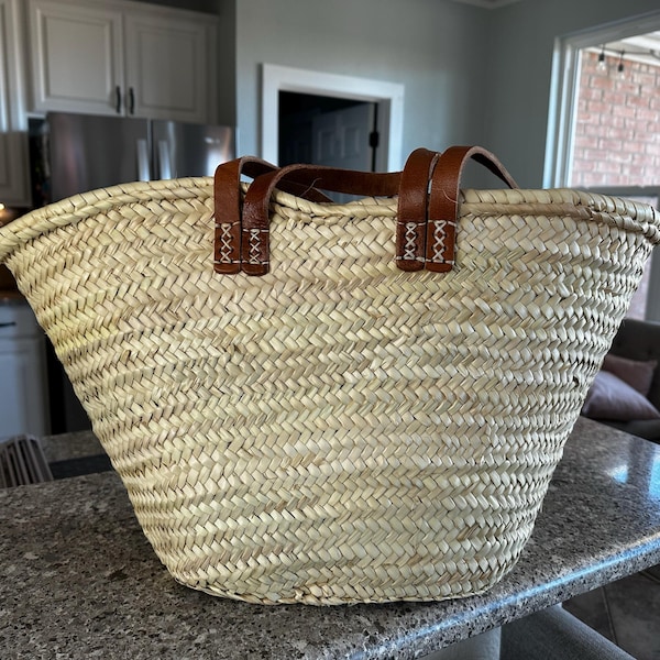 50 % OFF Straw Beach Bag With Leather Strap - Straw Backpack - Hipster ...