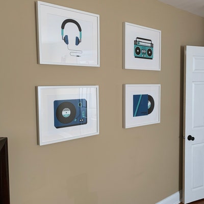 Set of 3 Music Posters Piano, Guitar & Microphone Gifts for Musicians ...