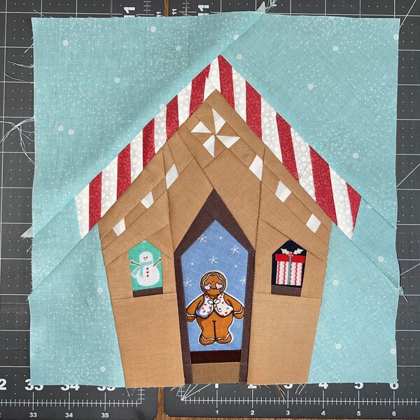 Gingerbread House Quilt Block, Paper Pieced Quilt Pattern, PDF Pattern ...