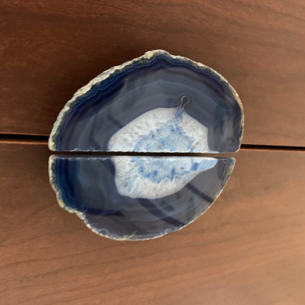 Medium Agate Slice Drawer Pulls Knobs 18K Gold Silver and Copper Leaf Edge NEW COLLECTION Custom ...