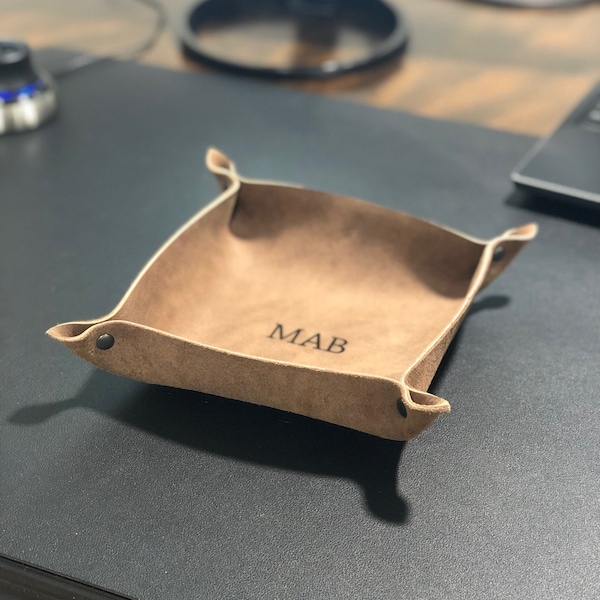 Custom Leather Valet Tray. Multiple Colors. Personalized Leather ...
