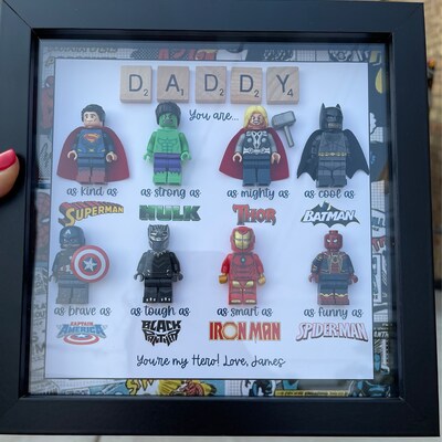 Father's Day Superhero Frame Superhero Father's Day - Etsy