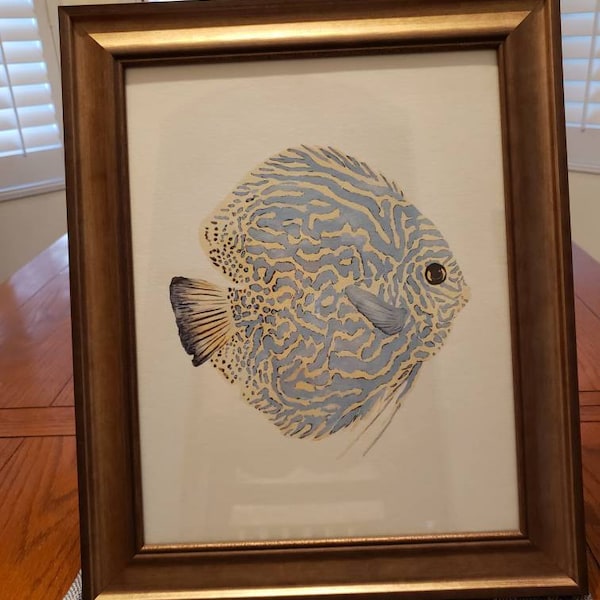 Abstract Discus Fish, Set of 2 Prints, Modern Coastal Wall Decor ...