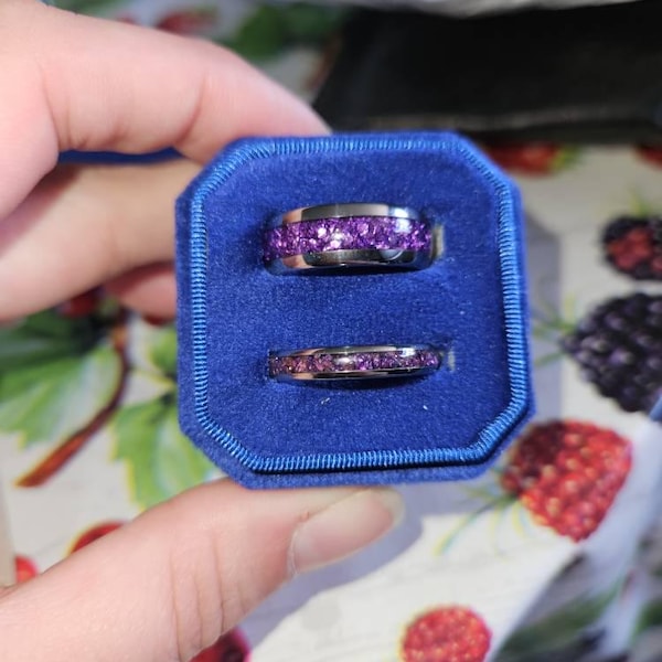 Orion Star Wedding Ring Set, Blue Nebula Sapphire Engagement Rings, His ...