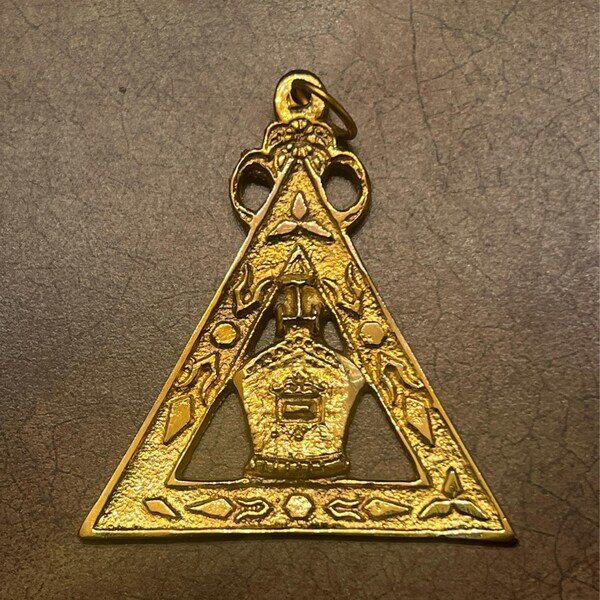 Masonic Past Master AF&AM Chain Collar Jewel 3 Inches Tall Gold Plated ...