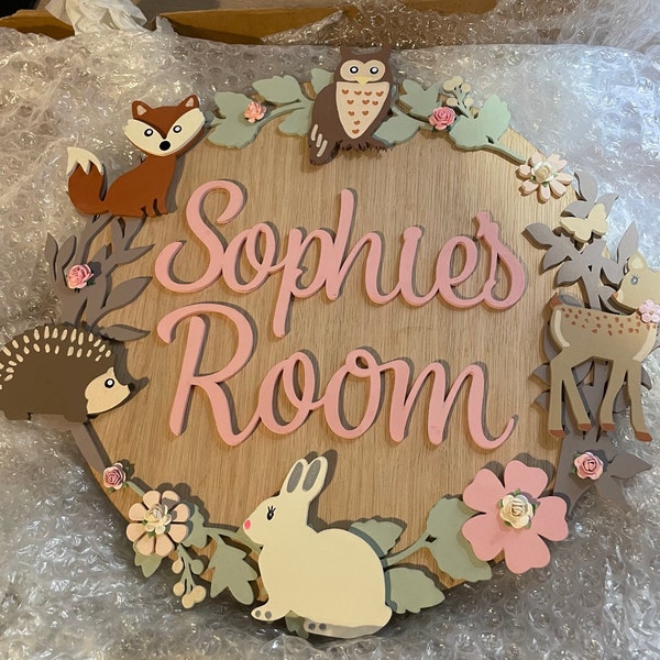 Woodland Animals Plaque - Etsy UK