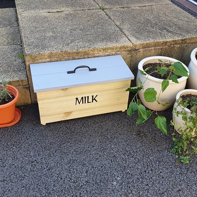 Doorstep Wood Milk Box. Porch Milk Storage Box. Milk Bottle Boxes ...