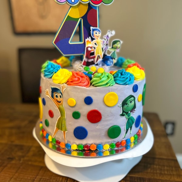 Inside Out Cake Topper - Inside Out Cake Decorations - Inside Out Party ...