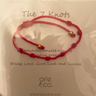 7 Knots Red Protection Bracelet, Red String Bracelet, 7 Knots Anklet ...