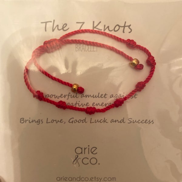 7 Knots Red Protection Bracelet, Red String Bracelet, 7 Knots Anklet ...