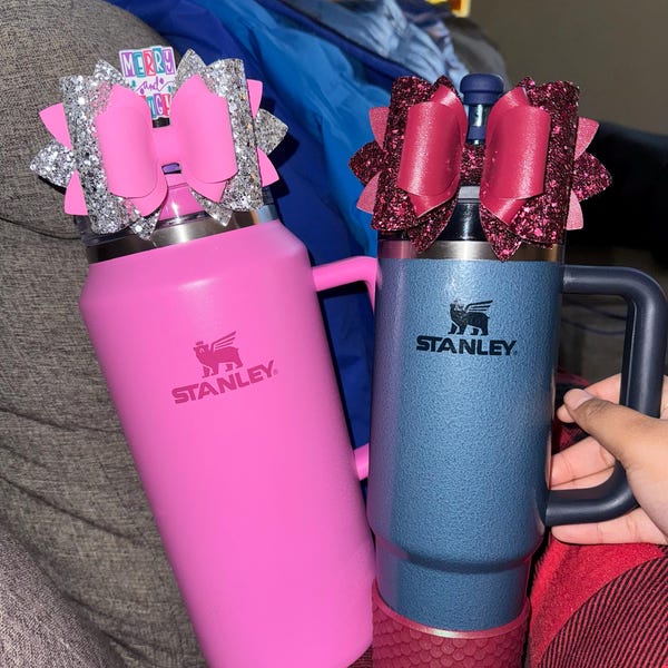 Cherry Mocha Stanley Tumbler Bow Straw Topper Burgundy Stanley Cup Bow ...