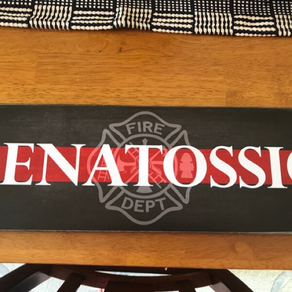 Firefighter Name Sign, Firefighter Decor, Family Name, Fireman Decor ...