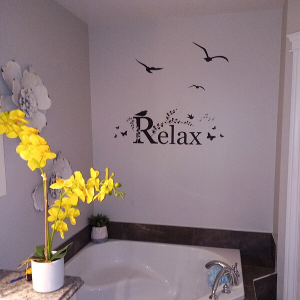 Relax Quote - Matt Vinyl Wall Art Sticker Decal Mural. Bathroom ...