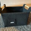 Strong and Sturdy Log Basket M Dark Grey Felt - Etsy