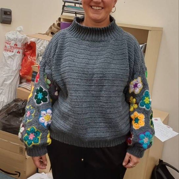 Crochet Pattern, Crochet African Flower Sweater PDF Pattern, Chunky ...