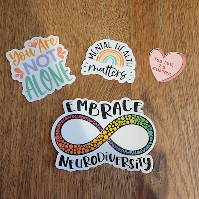 Embrace Neurodiversity Vinyl Sticker, Water Bottle Sticker, Waterproof ...