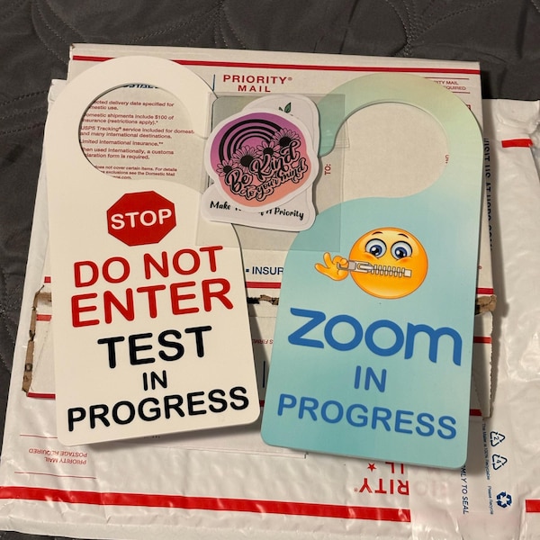 Personalized Zoom Meeting Door Hanger, Google Meet Door Hanger, Zoon in ...