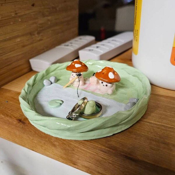 Mushroom Frog Clay Jewelry Dish Cottagecore Fairycore (hand Made) - Etsy