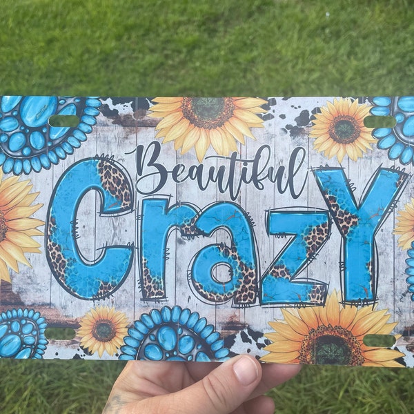 Cowhide Beautiful Crazy License Plate Png, Beautiful Crazy Png, License ...