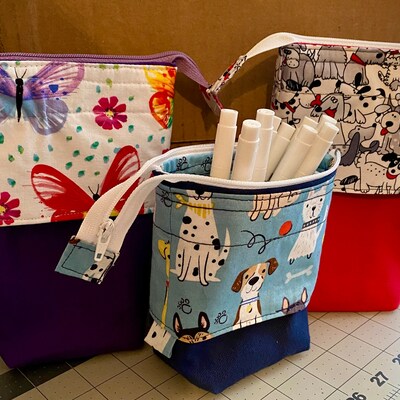 Pencil Case Sewing Pattern Pdf Slide Down Pen Holder Pot Stand up ...