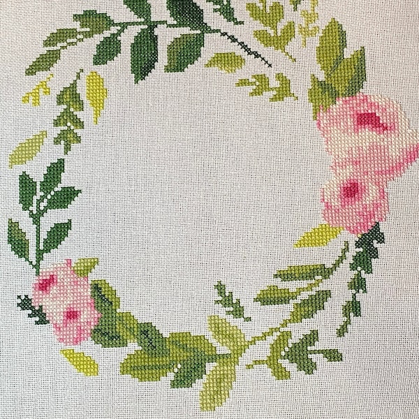 Floral Birth Announcement Flowers Baby Girl Sampler Decor Nursery ...