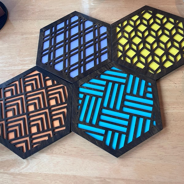 Unique Modern Coaster, Design Your Own Set, Colorful Coasters, Single ...