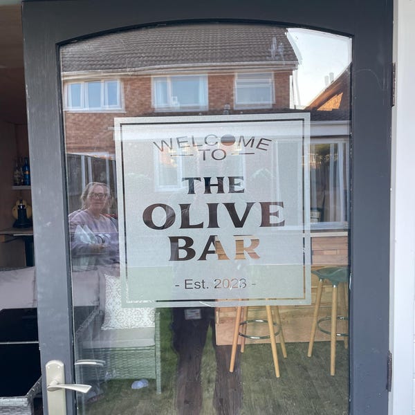 Personalised Frosted Window / Mancave / Mirror / Summerhouse / Pub ...
