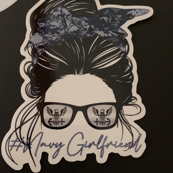 Messy Bun Army Veteran Wife, Military Veteran Spouse Diecut ...