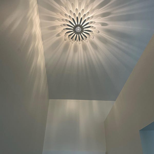 Wood Flower Ceiling Light, DAISY Pendant Light Fixture, Wood Pendant ...