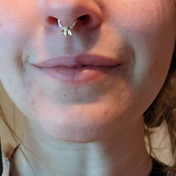 Bee Septum Ring, Gold Filled Septum Ring, Bee Septum Jewelry, Bee ...