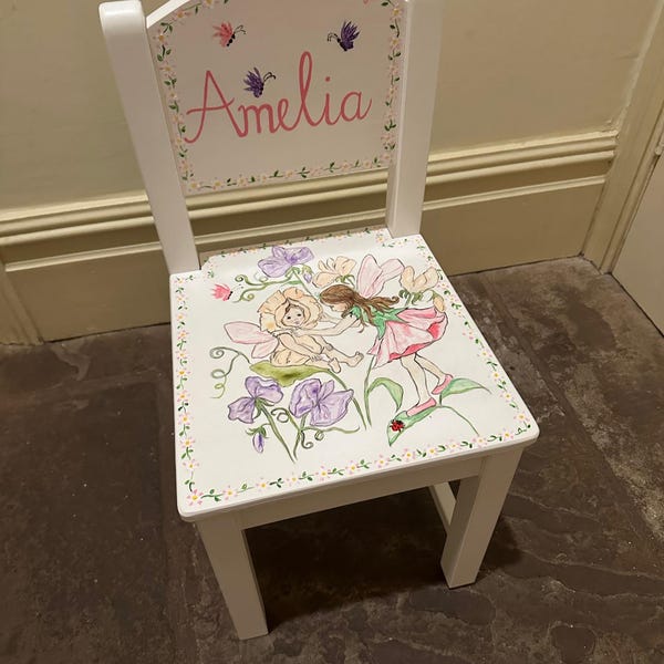 Personalised Girl's Chair | Hand-painted Children’s Furniture ...