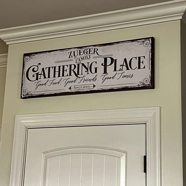 Personalized Gathering Place Sign: Custom Family Name, Established Date ...