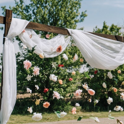 Floating Flower Wall Hanging Backdrop, Hanging Flower Garland, Custom ...