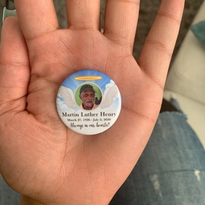 Memorial Button Pin, Memory Pin, Custom Photo Memorial Button Pins, Pin ...