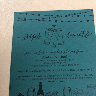 Sips & Sweet Couple Shower Invitation Template Beer and - Etsy