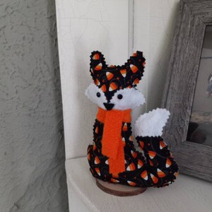 Candy Corn Fabric Fox, Halloween Fox, Fox Decor, Fall Decoration ...