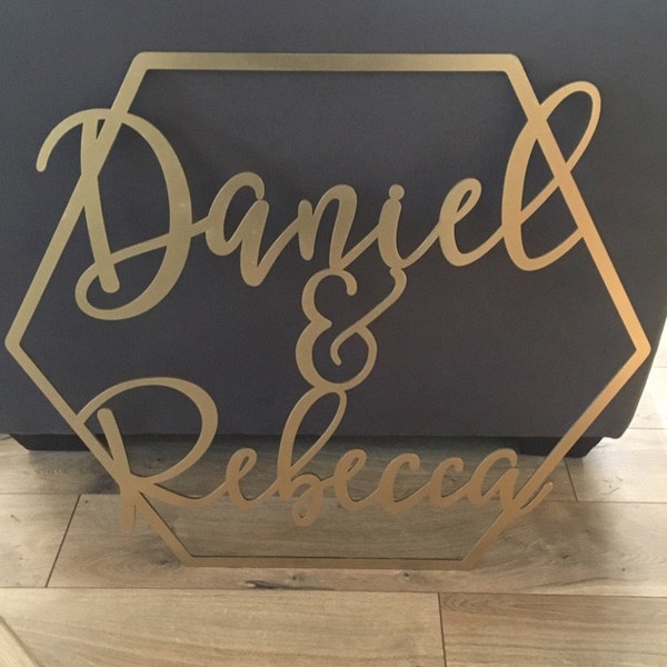 Personalized Hexagon Wood Name Sign, Laser Cut Nursery Decor - Etsy