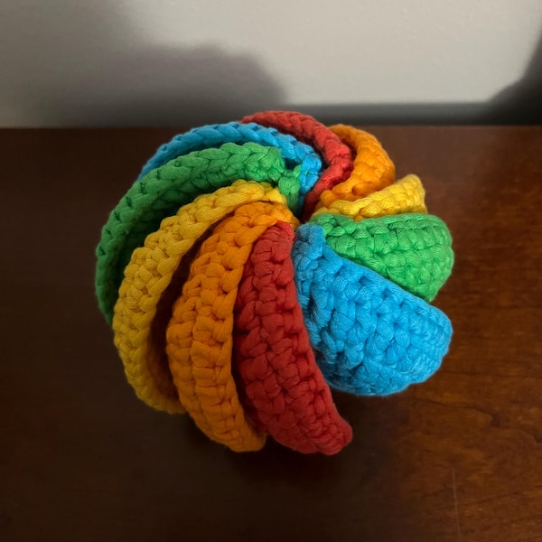 Crochet Baby Toy Pattern, Montessori Sensory Ball, Fidget Toy Crochet ...