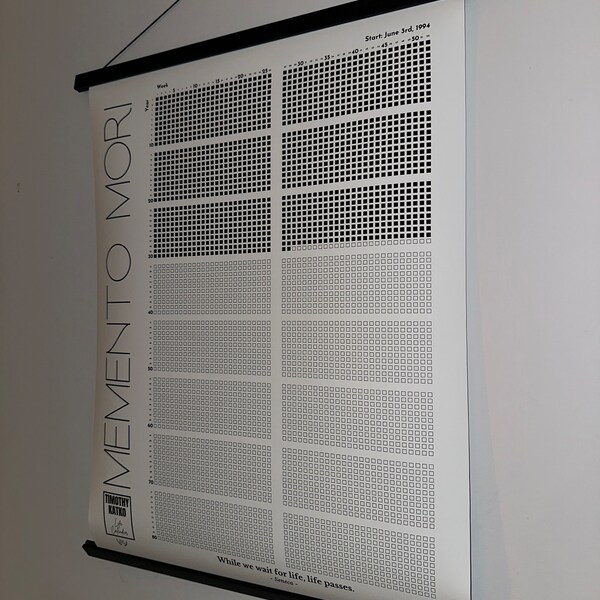 Customized Memento Mori My Life in Weeks Calendar Print With Magnetic ...