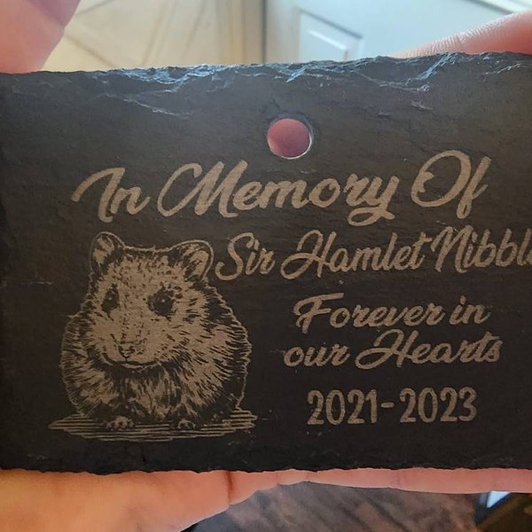 Personalized Hamster Memorial Slate Stone: Engraved Pet Grave Marker - Etsy