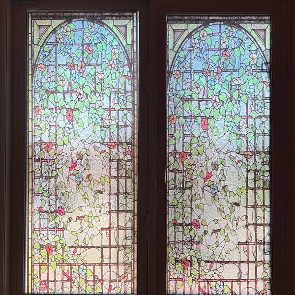 Custom Size Stained Glass Window Film Frosted Privacy Window Film ...