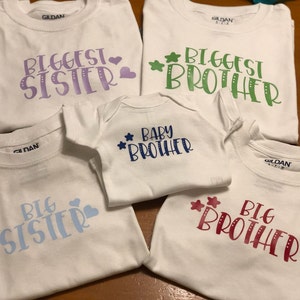 Matching Siblings Svg, Brother's and Sister's, Baby, Little, Middle ...