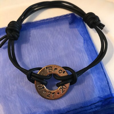 CUSTOM WASHER Bracelet/bronze/various Bands/personalize/gift for Her ...