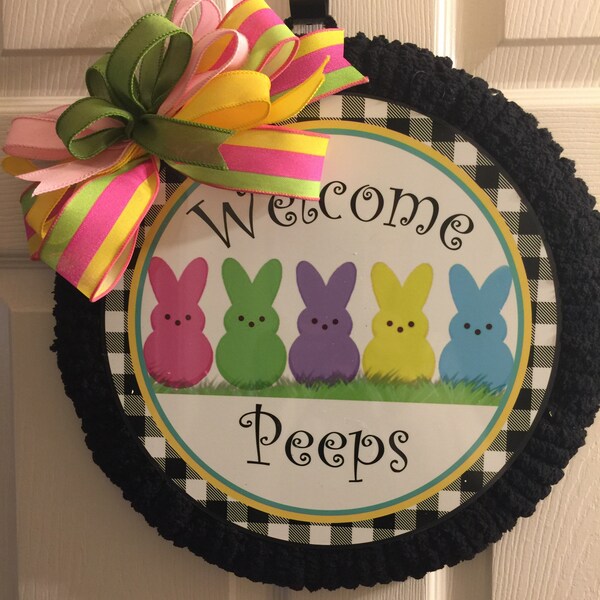 Welcome Peeps Wreath Sign Wreath Attachment Wreath Supplies Craft ...