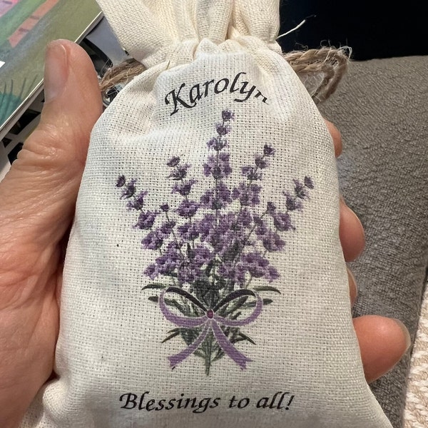 Personalized Lavender Sachet Favor | Custom Name Wedding, Engagement ...
