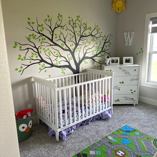 Large Family Tree Wall Decal, Nursery Tree Wall Decals, Tree Mural ...