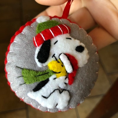Snoopy Christmas Felt Ornament Christmas Decorations Snoopy Decorations ...